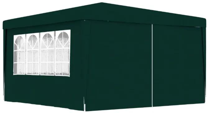 vidaXL Profesionální party stan s bočnicemi 4x4 m zelený 90 g/m²
