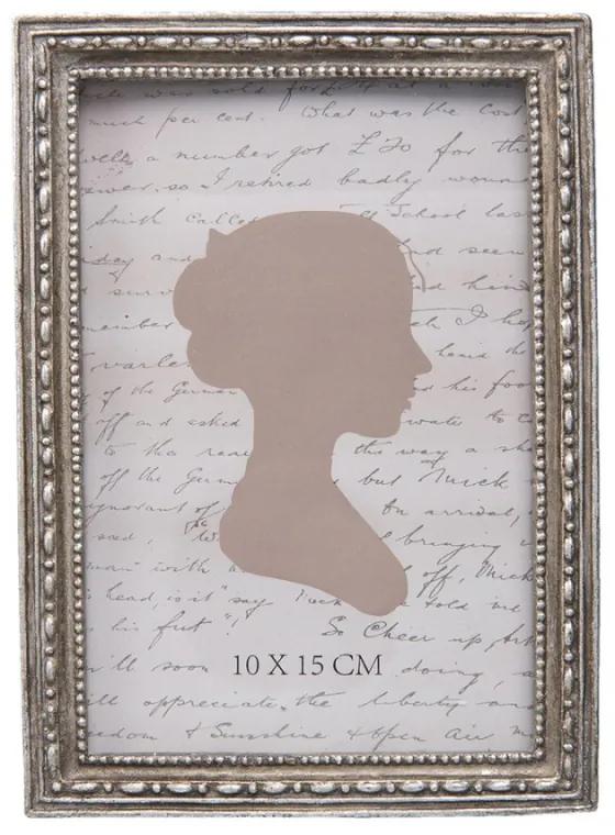Stříbrný fotorámeček Geerten ve vintage stylu – 10x15 cm