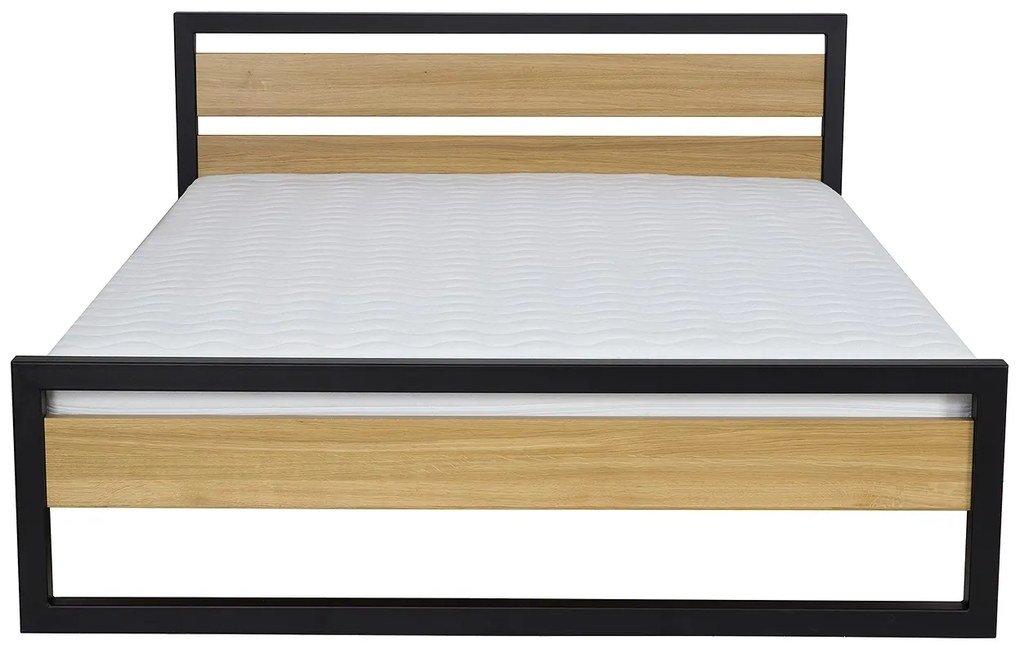 Drewmax LK371 140x200 cm dřevěná postel masiv dub dvojlůžko