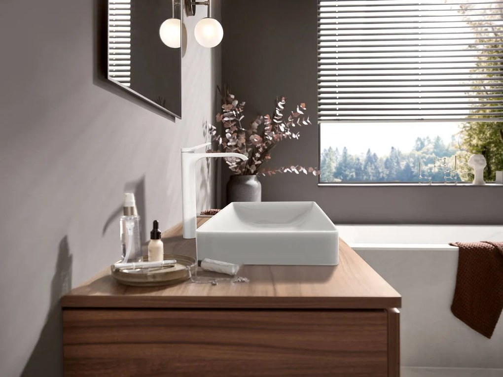 Hansgrohe Vivenis, umyvadlová baterie 250, s výpustí, EcoSmart, bílá matná, 75040700