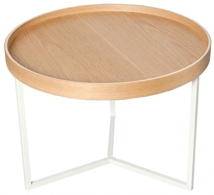 INV Odkládací stolek Linoa 60cm bílý/dub