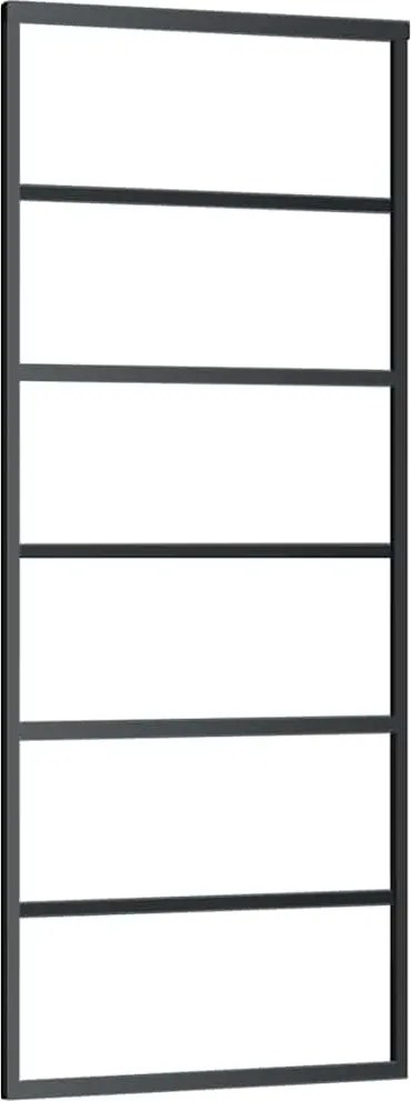 Posuvné dveře s kováním 76x205 cm ESG sklo a hliník 3332830