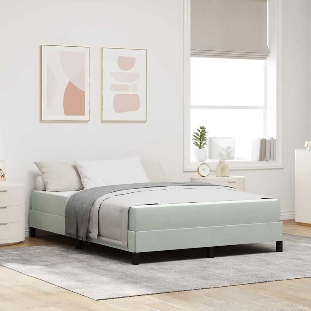 Postel s boxspringem s matrací Světle šedá 140 x 190 cm textil 3398689