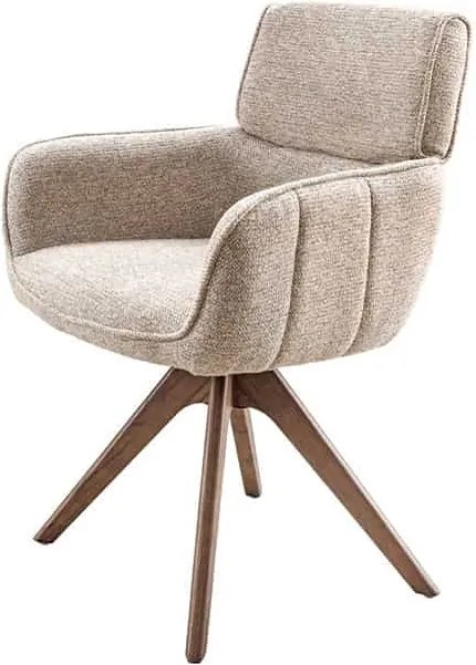 Designová otočná židle Parthenia taupe / hnědá