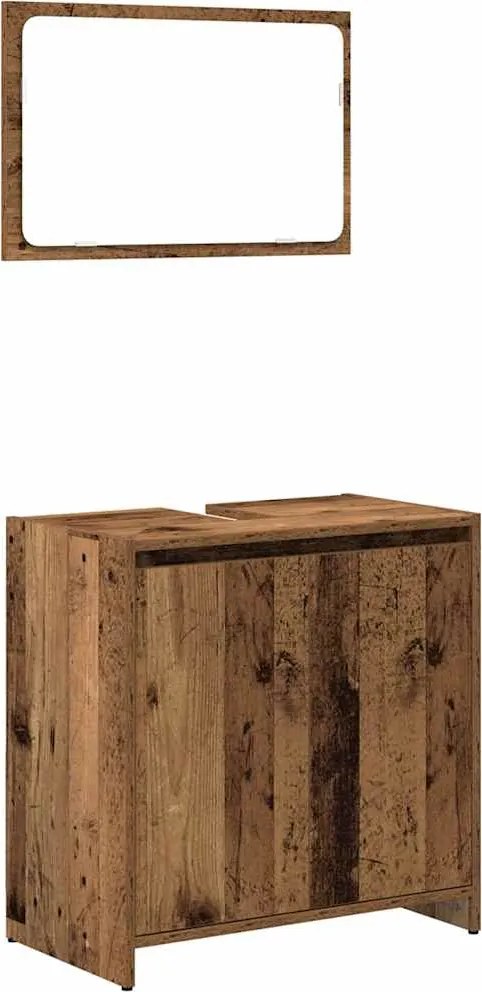 3dílná koupelnová sestava old wood kompozitní dřevo 3328563