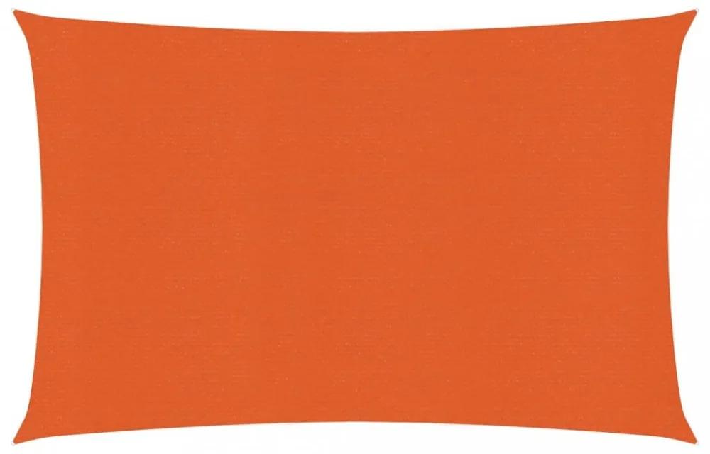 Stínící plachta obdélníková HDPE 2 x 5 m Dekorhome Oranžová