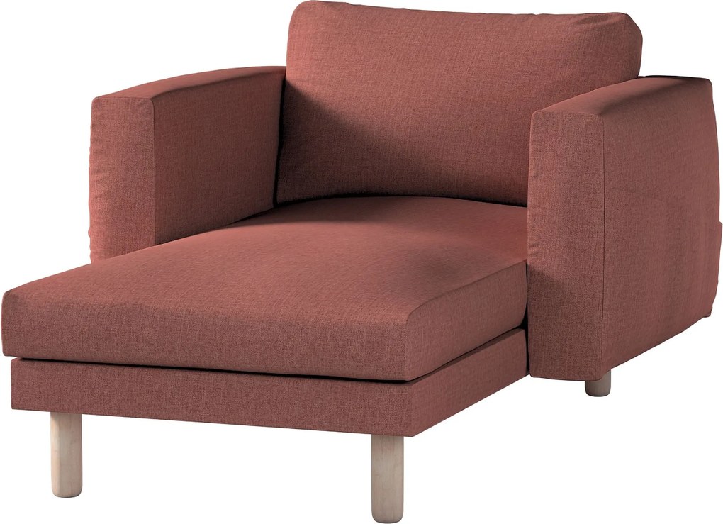 Potah na IKEA Norsborg šezlong s loketními opěrkami barva hnědá látka pletený vzor