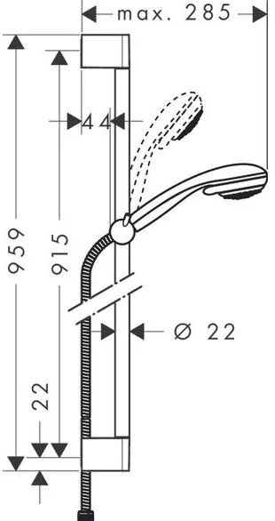 Hansgrohe Crometta 85 Sprchová sada Multi se sprchovou tyčí 90 cm 27766000