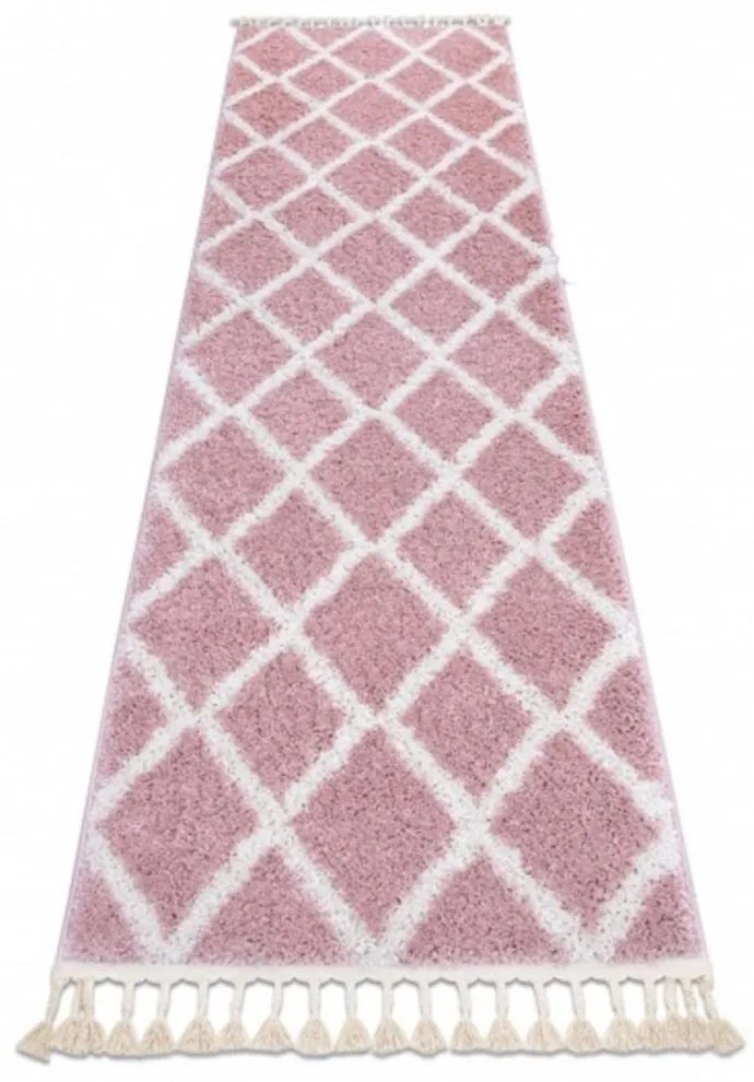 Kusový koberec Shaggy Ariso růžový atyp 60x250cm