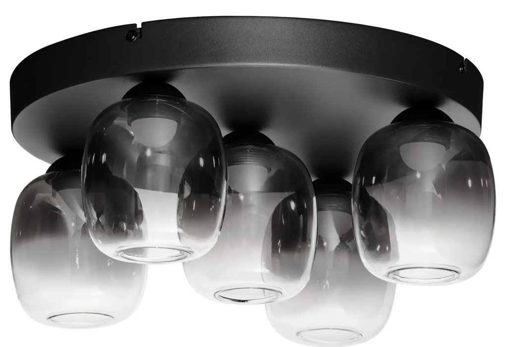 LED stmívatelné černo-kouřové moderní stropní svítidlo Kita