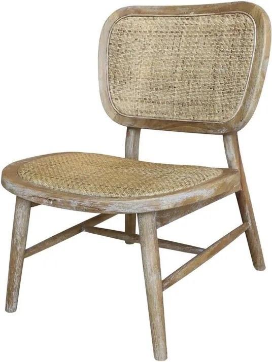 Přírodní dřevěné křeslo s výpletem Lounge French chair - 60*62*78 cm