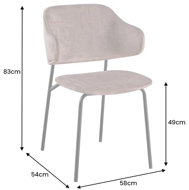 Designová jídelní židle Takuya šampaňský samet