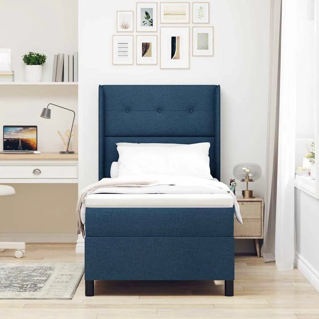 Postel s boxspringem s polštářem Modrá 200 x 80 cm textil 3341615