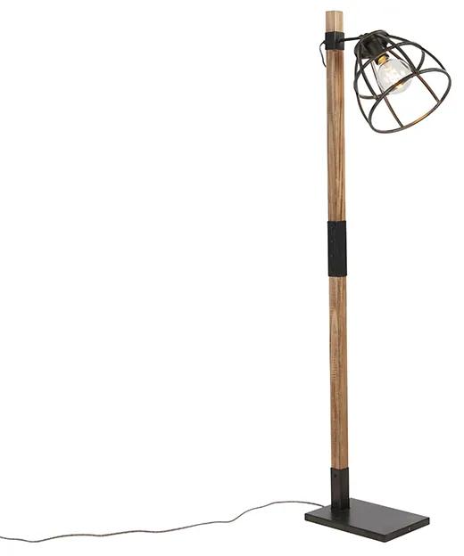 Průmyslová stojací lampa černá - Arthur
