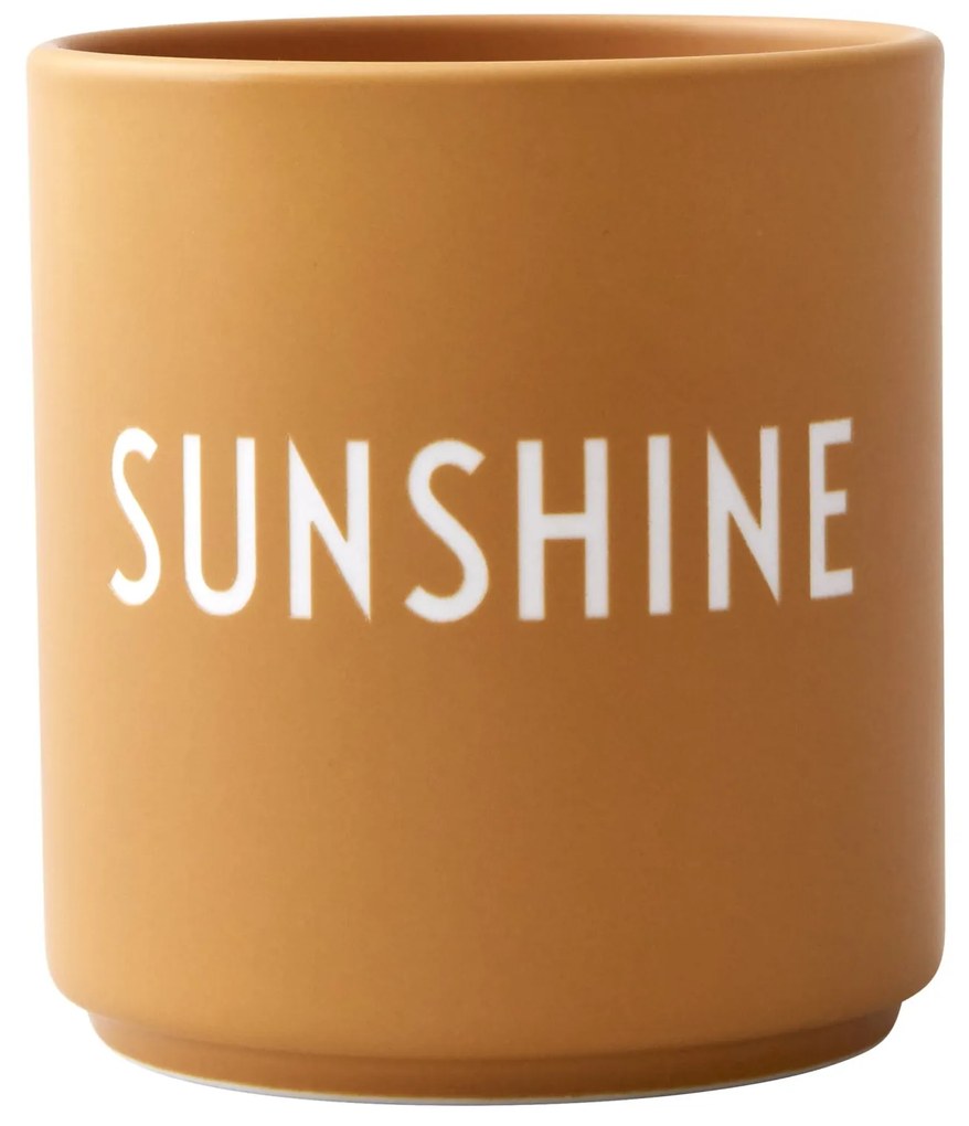 DESIGN LETTERS Porcelánový hrnek Sunshine 300 ml, žlutá barva, hnědá barva, porcelán