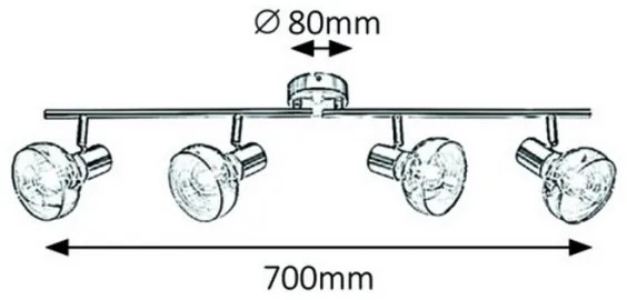 Rabalux 5550 - Bodové svítidlo HOLLY 4xE14/40W/230V zlatá