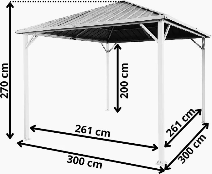Zahradní altán Garden Point Itaka 3x3 antracitové barvy