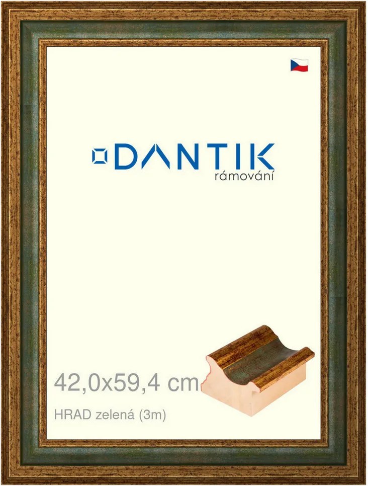 DANTIK rámeček 42x59,4 | HRAD zelená (Plexi Čiré)