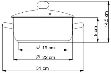 KOLIMAX - české nerezové nádobí Rendlík s poklicí KOLIMAX CERAMMAX PRO STANDARD - granit šedý, 22 cm, 3,0 l