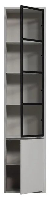 Světle šedá vitrína z borovicového dřeva 53x230 cm Basic – vtwonen
