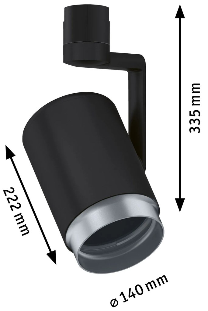 Paulmann 96985 Asthene, černý spot pro Urail system, 1xE27 PAR38 max.50W