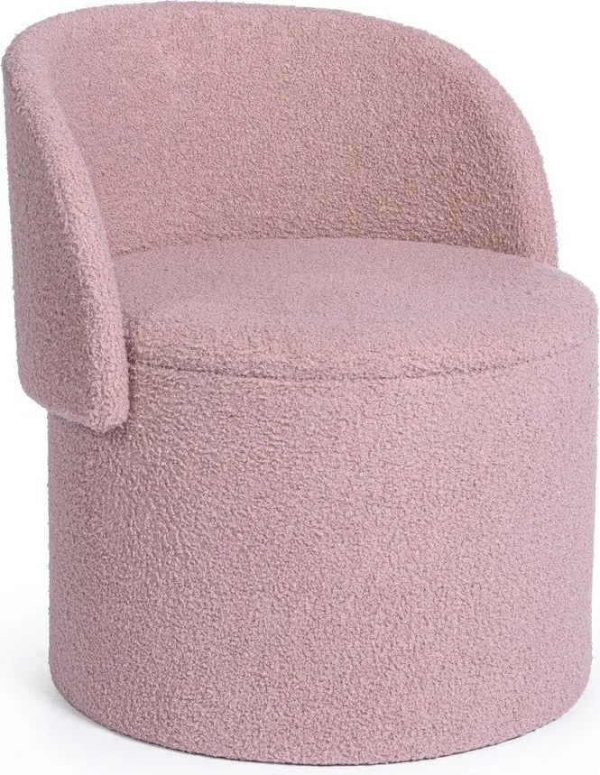 Starorůžový taburet z textilie bouclé Anthea – Yes Everyday