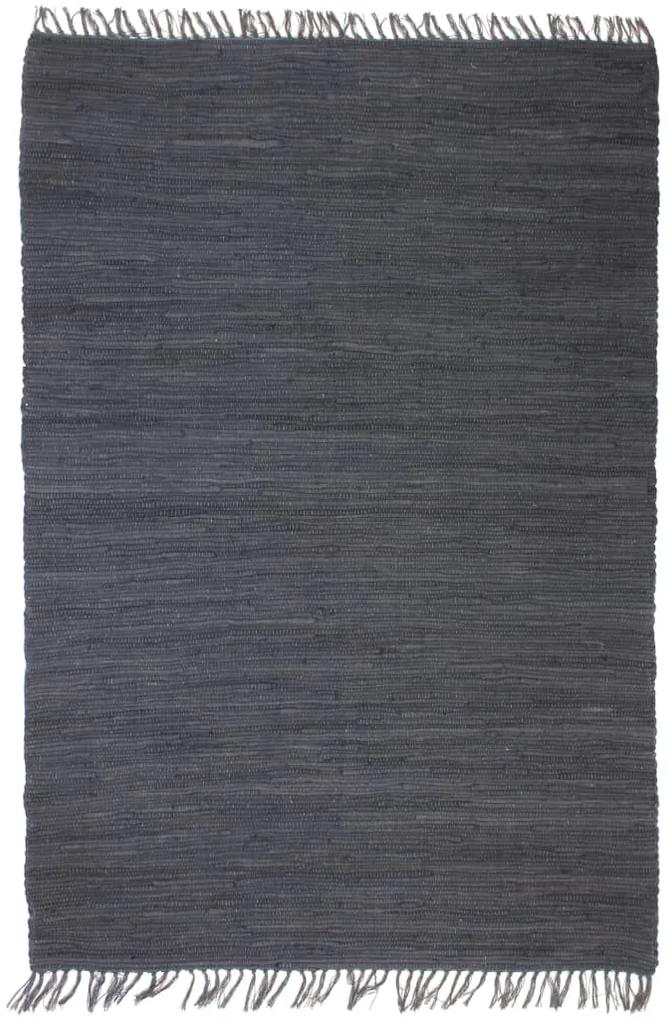 245198 vidaXL Ručně tkaný koberec Chindi bavlna 160 x 230 cm antracitový