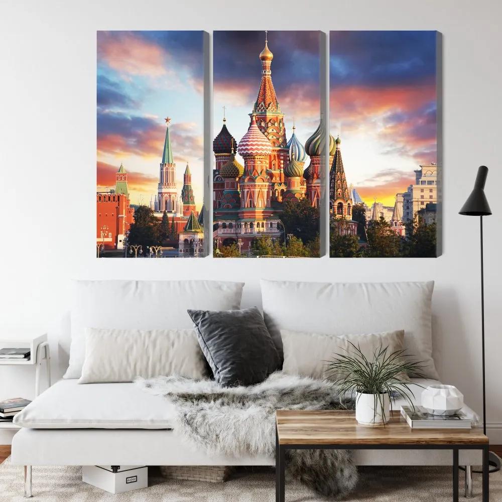 Vícedílný obraz Pohled Z Moskvy Na Rudé Náměstí A Katedrálu Nedostatek Nedostatek Plátno Canvas 180x120
