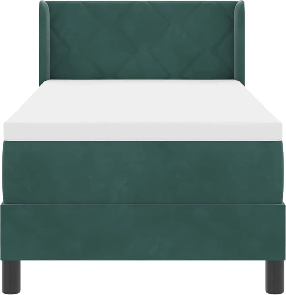Postel s boxspringem s čelo Tmavě zelená 200 x 80 cm samet 3341495
