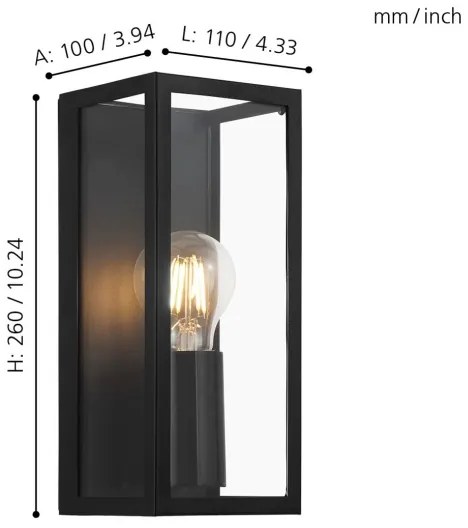 Eglo 99123 - Koupelnové nástěnné svítidlo AMEZOLA 1xE27/60W/230V IP44