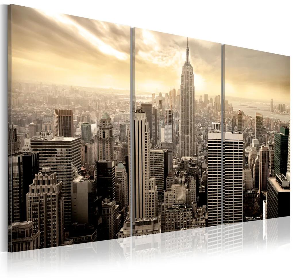 Obraz Městská metropole (3-dílný) - New York a městská architektura