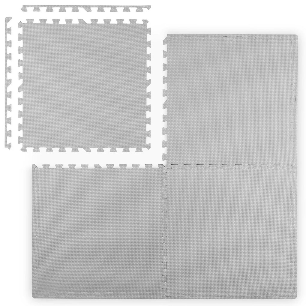 Ricokids šedá velká pěnová podložka puzzle 60x60 cm 4 ks pro děti