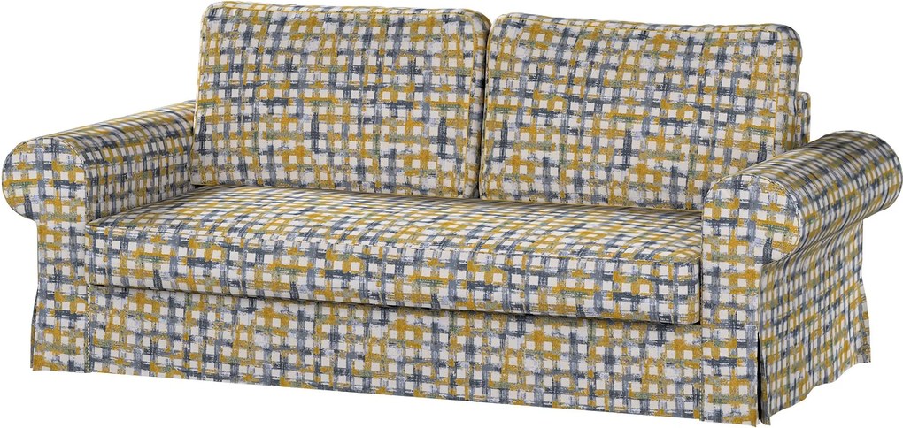 Potah na pohovku IKEA Backabro,  3-místná, rozkládací barva modrá látka pletený vzor, vzorované