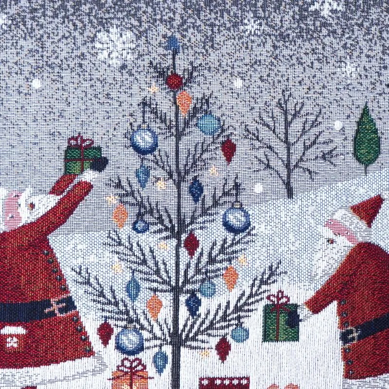 SCANquilt povlak MOTIV santové s dárky bíločervená 45 x 45 cm