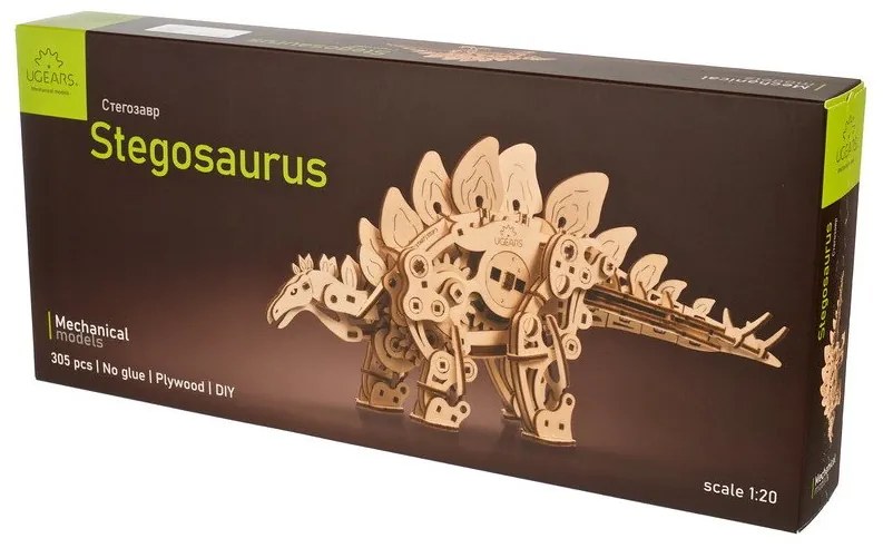 Ugears 3D dřevěné mechanické puzzle Stegosaurus