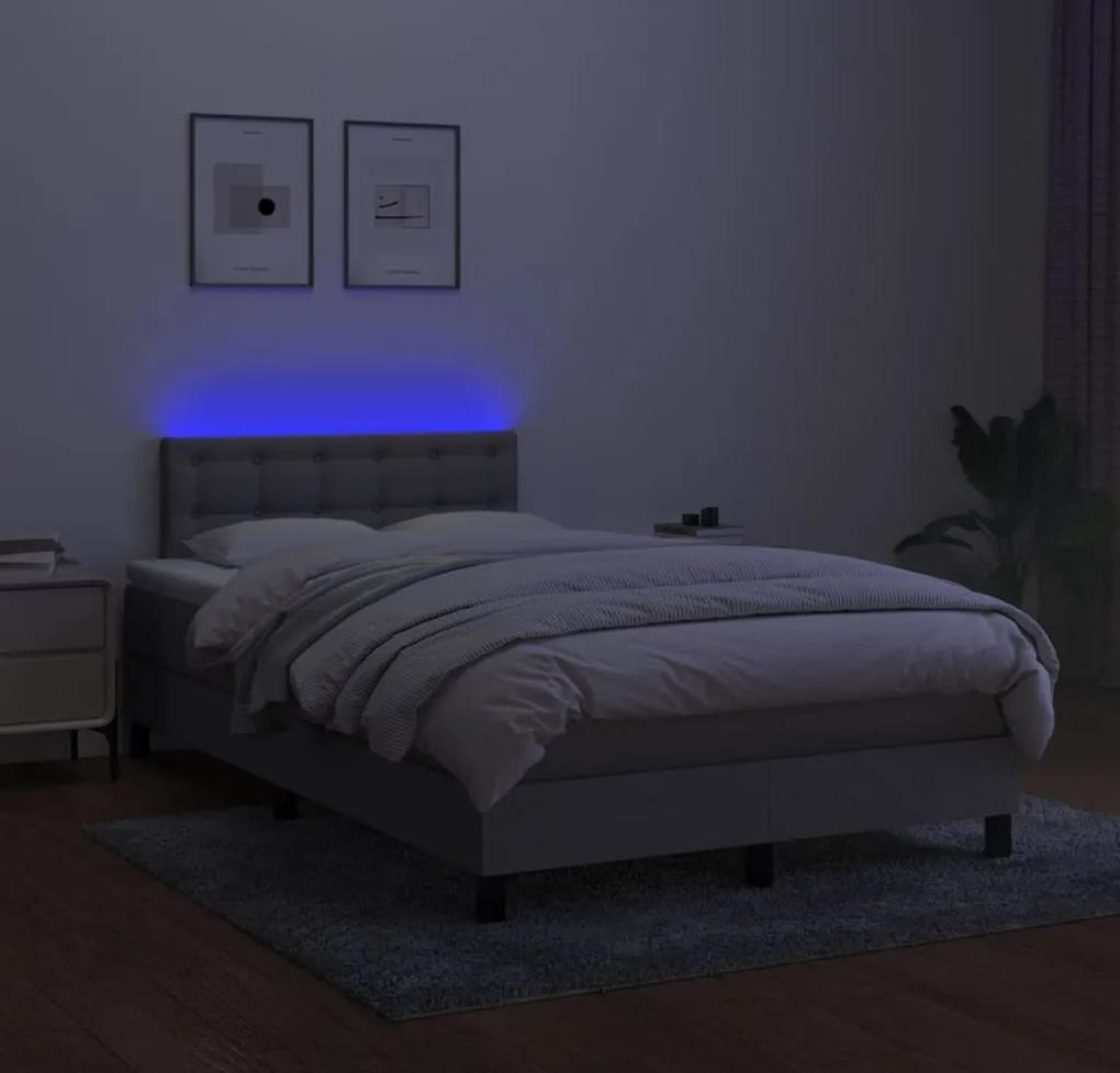 vidaXL Box spring postel s matrací a LED 120 x 200 cm textil [3133461] Barva: Tmavě šedá