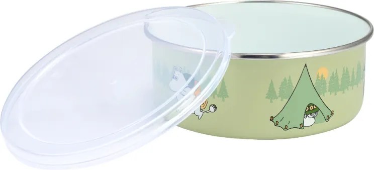 Miska s víkem Moomin Campers 0,8l, smalt / zelená