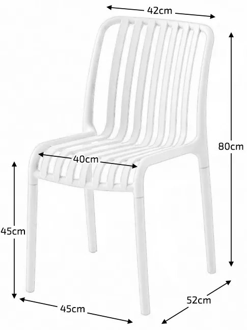 Plastová židle TREGO, bílá