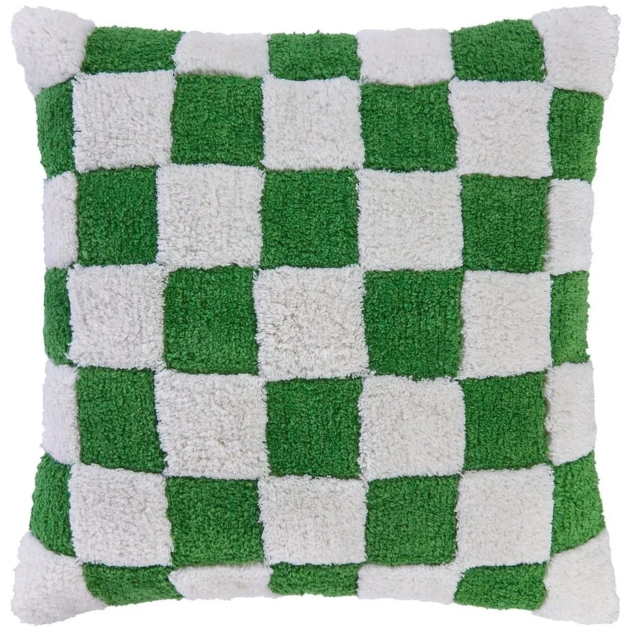 CHECKER STYLE Polštář 50 x 50 cm - zelená