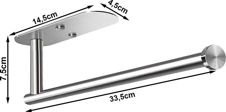 Verk Group Držák na kuchyňské papírové utěrky samolepicí kovový stříbrný loft