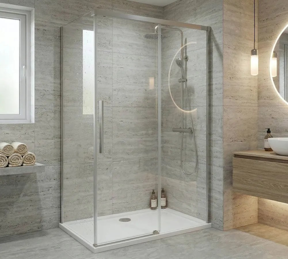Gelco Luxor sprchová boční stěna ke dveřím 100 x 200 cm chrom čiré sklo GU5610CH