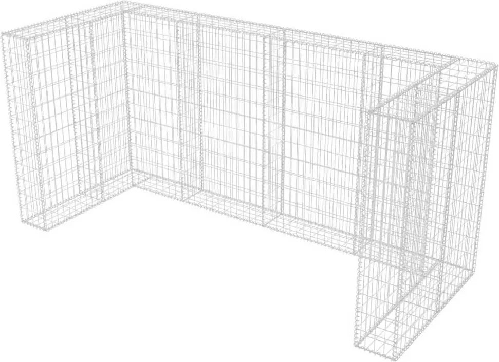 Gabionová zástěna pro 3 popelnice ocelová 250 x 100 x 120 cm 142560