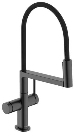 Hansgrohe Talis Select M54 PowderSpray dřezová baterie s otočným ramínkem, 2 proudy kartáčovaný černý chrom 72813340 72861340