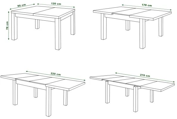 Rozkládací jídelní stůl pro 12 osob RALF dub sonoma