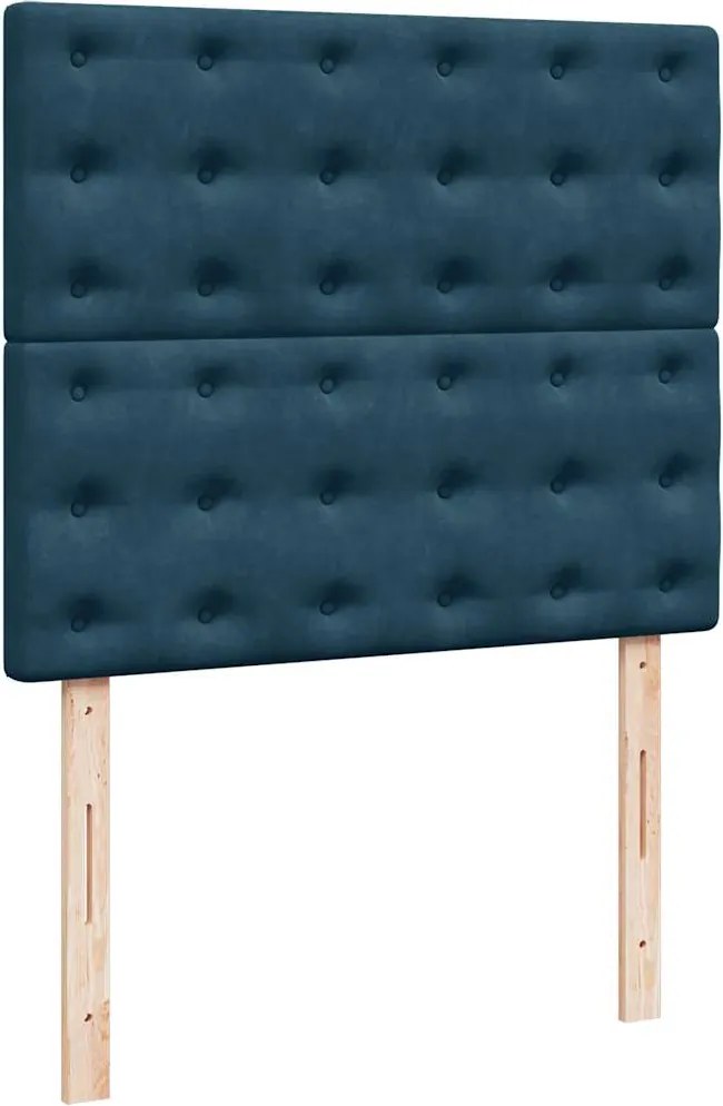 Box spring postel s matrací modrá 120 x 190 cm samet 3293174