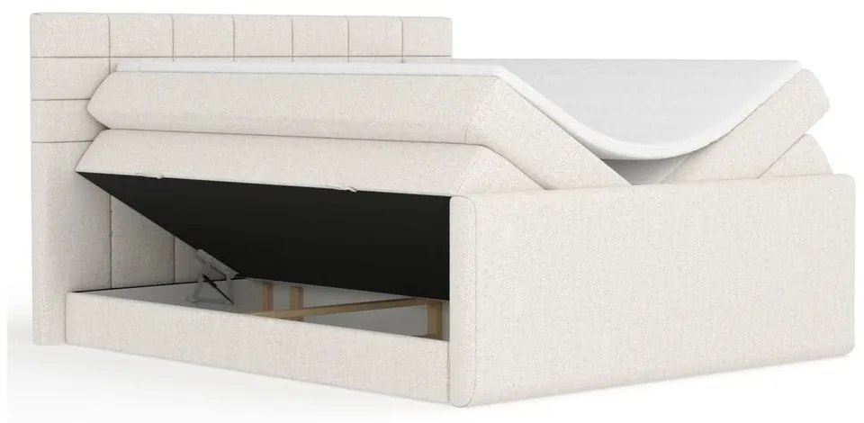 Béžová boxspring postel s úložným prostorem 180x200 cm Ava – Maison de Rêve