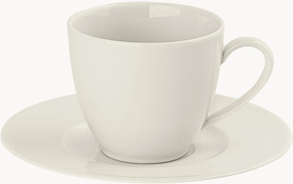 Sada porcelánových hrnků s podšálky Modern, 6 dílů