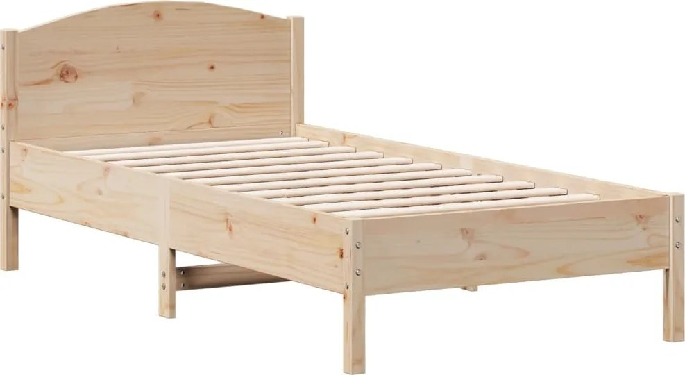 vidaXL Rám postele s čelem voskově 75 x 190 cm masivní borovice [842626] Barva: Přírodní