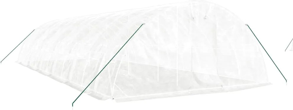 Skleník s ocelovým rámem bílý 60 m² 12 x 5 x 2,3 m 3188098