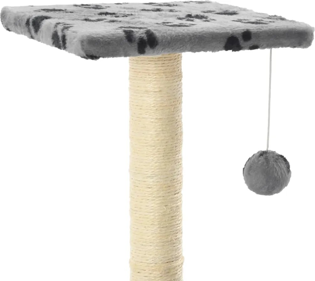 Škrabadlo pro kočky sisalové sloupky 65 cm šedé s potiskem 170547